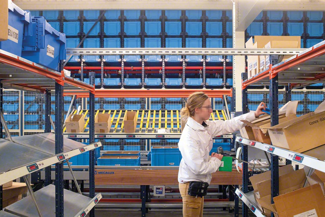 Pick-to-tote: preparazione rapida degli ordini direttamente nei contenitori - Mecalux.it