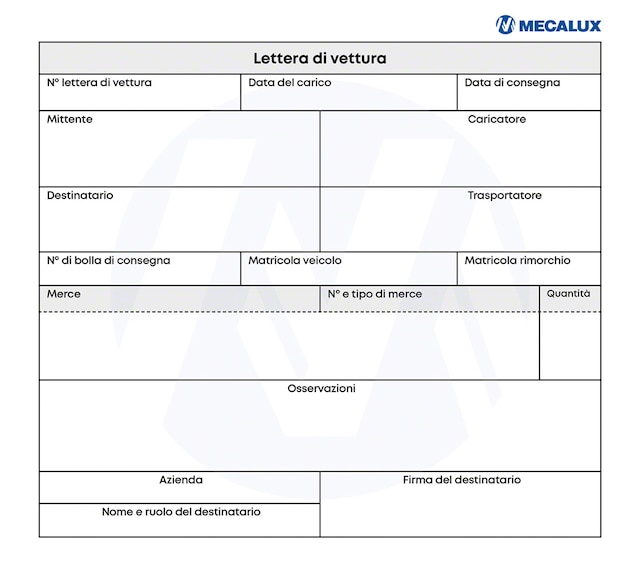 Lettera di vettura: cos’è ed esempio - Mecalux.it